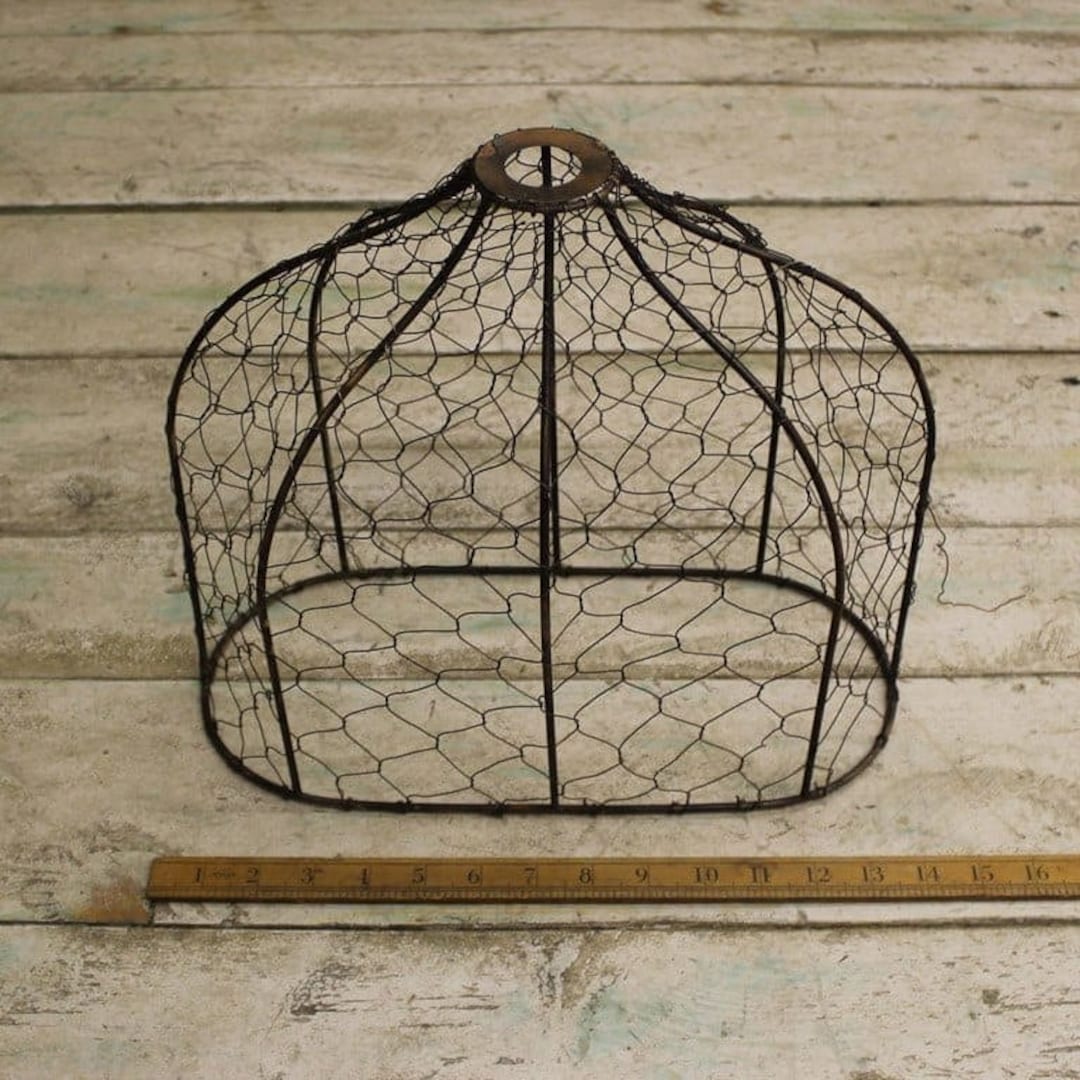 INDUSTRIAL WIRE Chicken Wire Tea Cosy Metal Light Shade Rustic Vintage ...