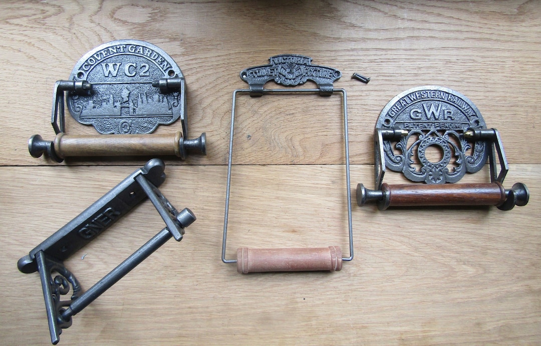 Rustic TOILET ROLL HOLDER Cast Iron Vintage Antique Wc Loo Lavatory ...