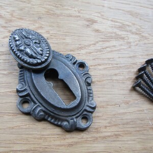 Rustic KEYHOLE Cover Escutcheon Key Hole Plate Covered Cast Iron ...