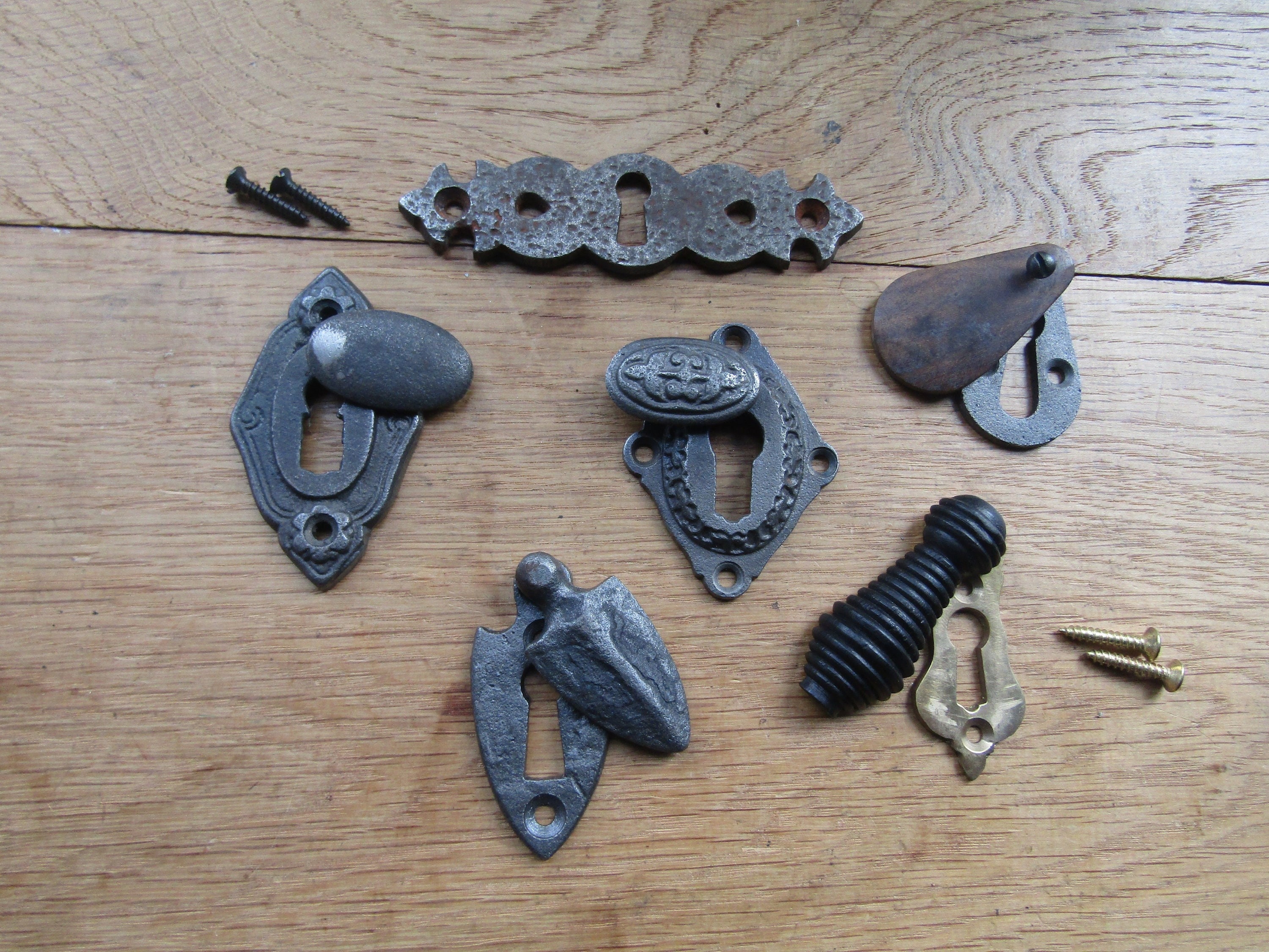 KEYHOLE Cover Escutcheon Key Hole Plate Covered Open Vintage Victorian ...