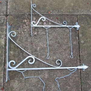 HAND FORGED Iron Blacksmith Sign Board Hanging Bracket Shop Sign House ...