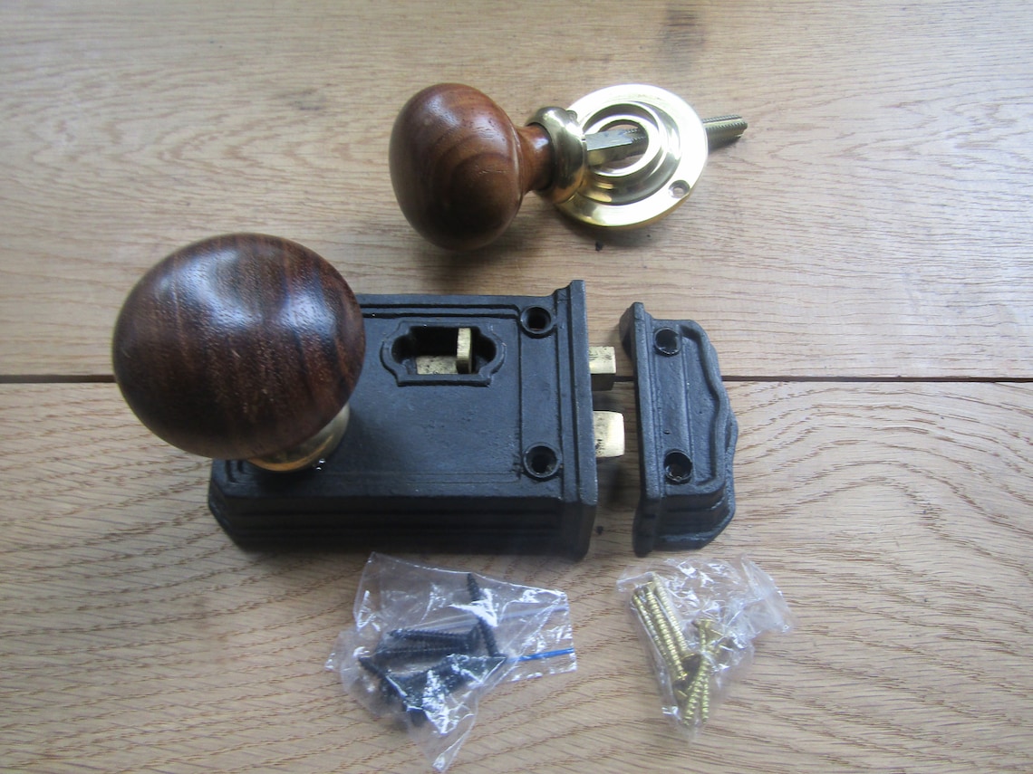 Rustic Door Rim Latch Knob Handle Set Bedroom Latch Retro Vintage ...