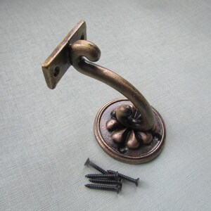 ANTIQUE BRASS Bannister Support Stair Rail Bracket Balustrade Fixing ...