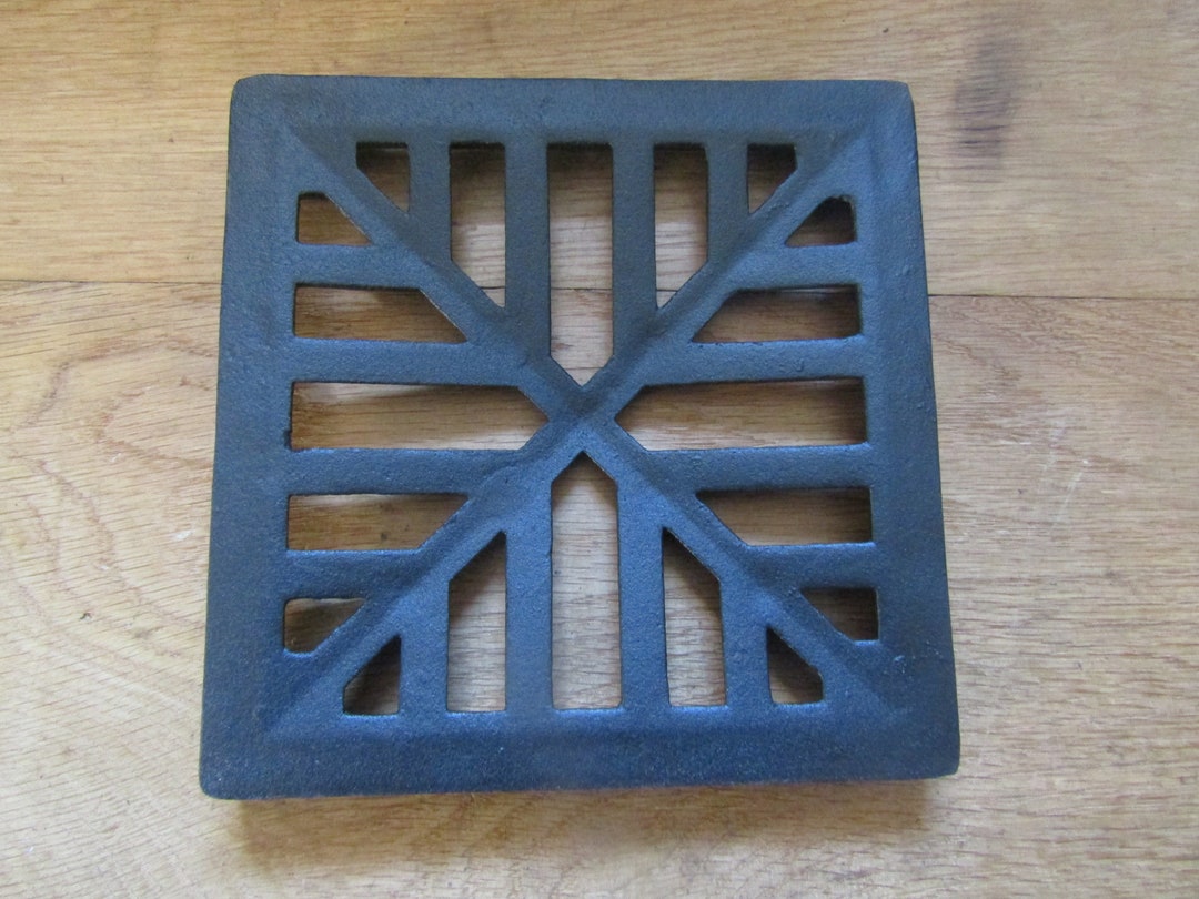 7.5" SQUARE Heavy Slanted Flat Cast Iron Gully Grate Grid Driveway ...