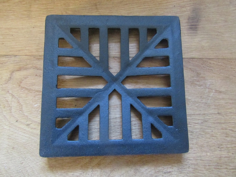 7.5" SQUARE Heavy Slanted Flat Cast Iron Gully Grate Grid Driveway ...