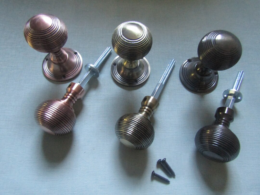 Cast Iron Rustic RIM DOOR KNOBS Old Vintage Retro Vintage Style Beehive ...