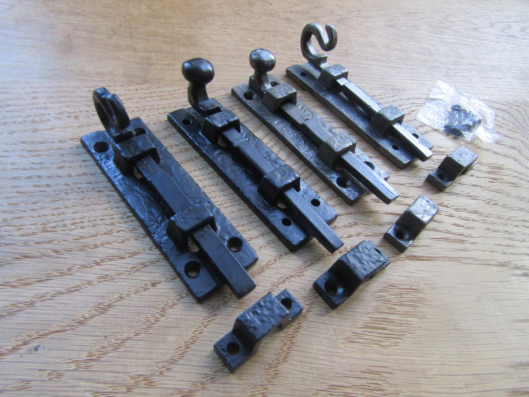 Rustic Iron Door Bolt Tower Bolt Traditional Tudor Gothic Vintage Door ...