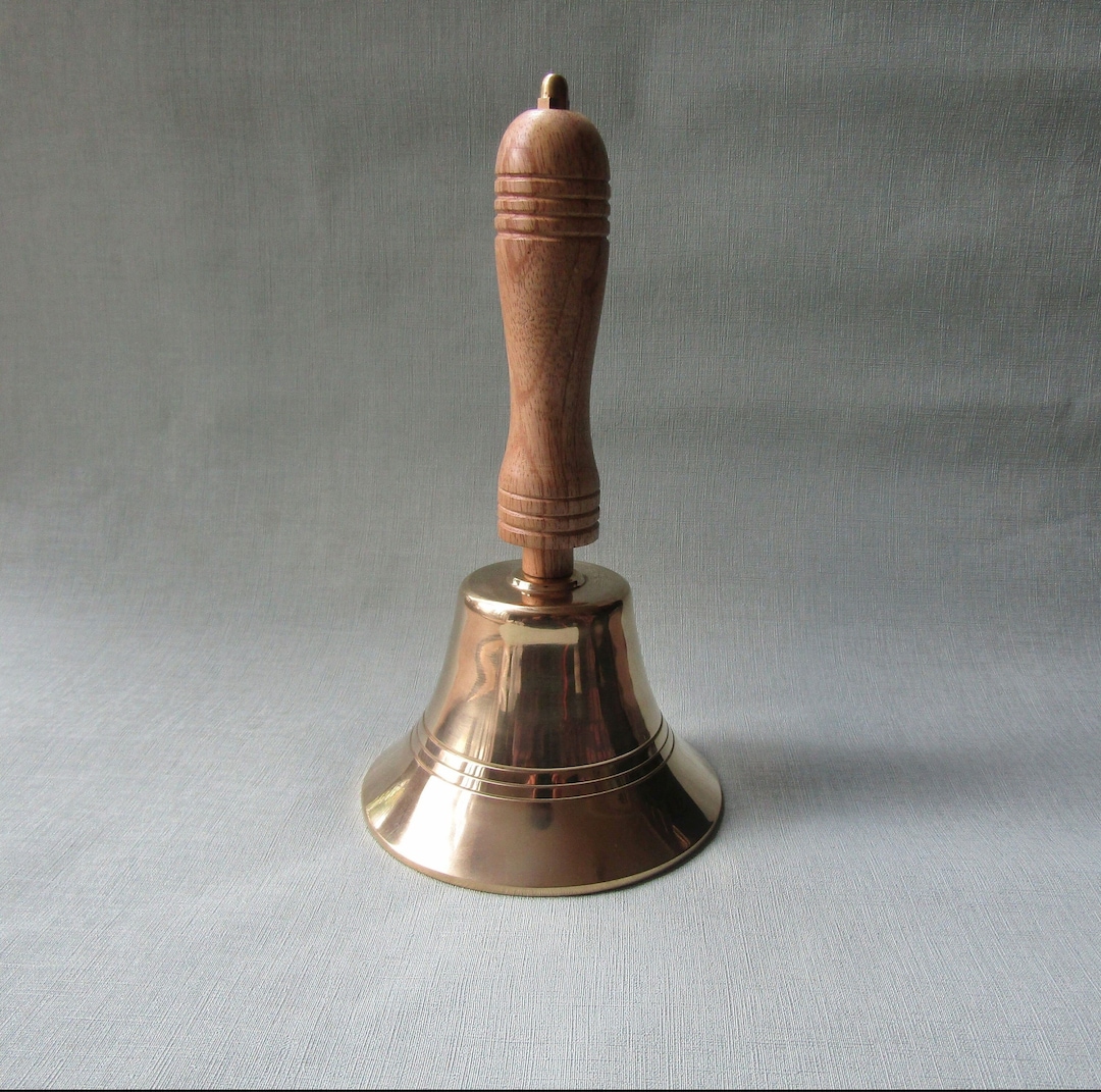 9" LARGE Handheld Bell HEAVY School Bell Last Order Dinner Hand Bell ...
