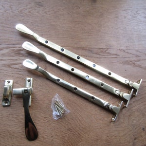 Rustic Window Stay Fastener SOLID BRASS VICTORIAN Vintage Old English Window Hardware Fittings ...