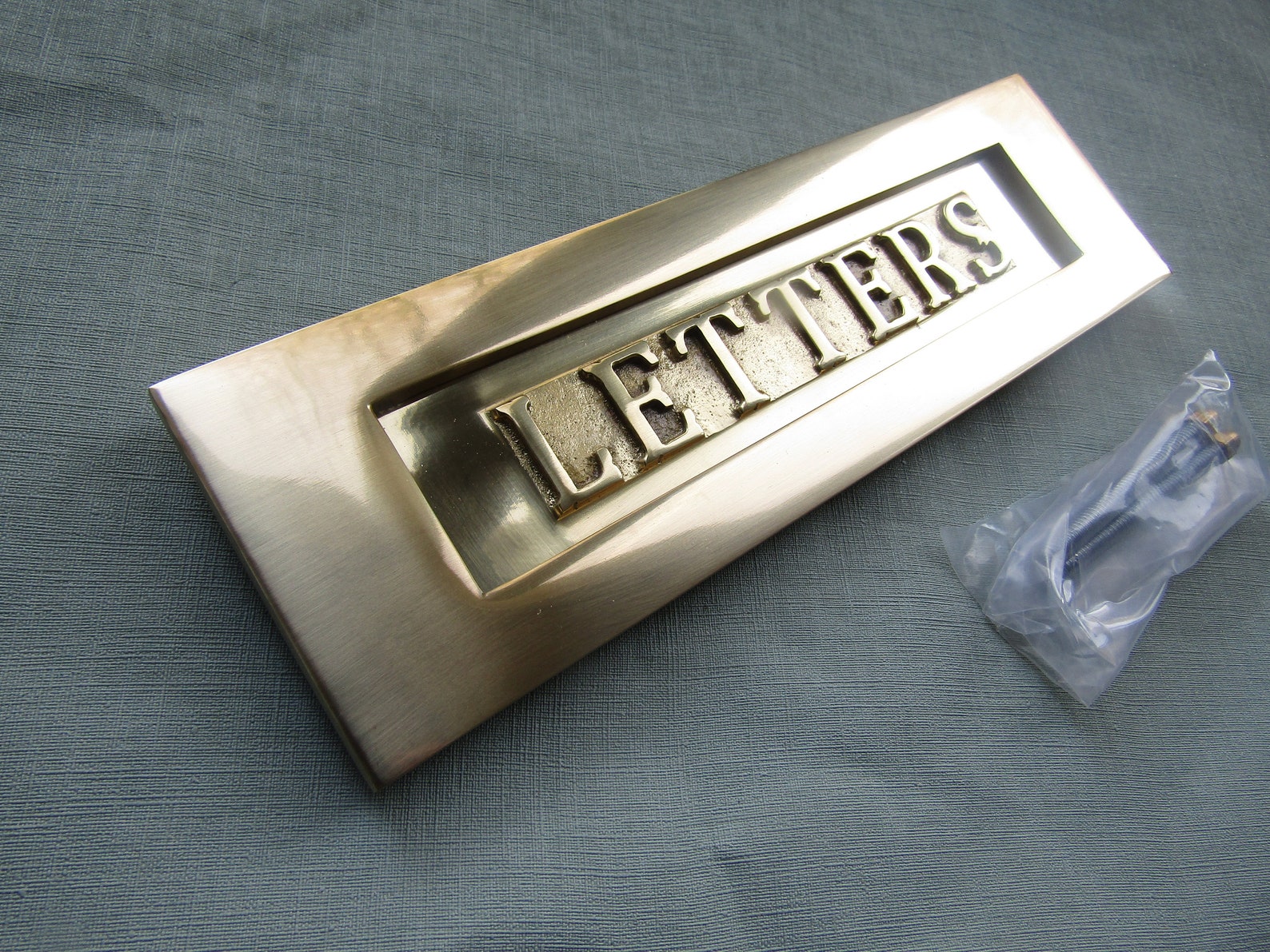 Door Letter Plate SOLID BRASS Vintage Old Style Sprung Victorian Door ...