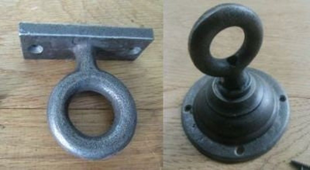 Vintage Rustic Cast Iron Ceiling Rose EYE LOOP Hook Plate Light Kitchen ...