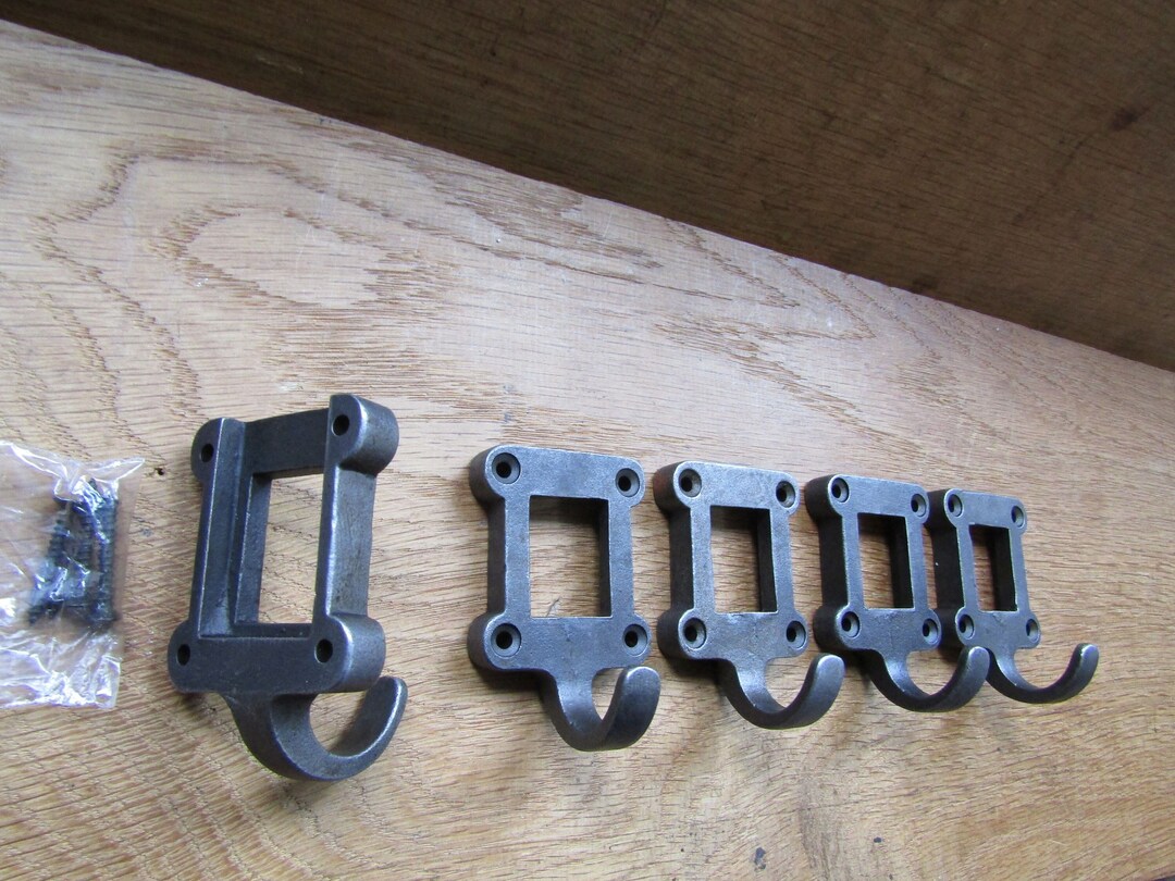 Rustic Industrial Cast Iron Coat Hook Label Cloakroom Hook Vintage Old ...