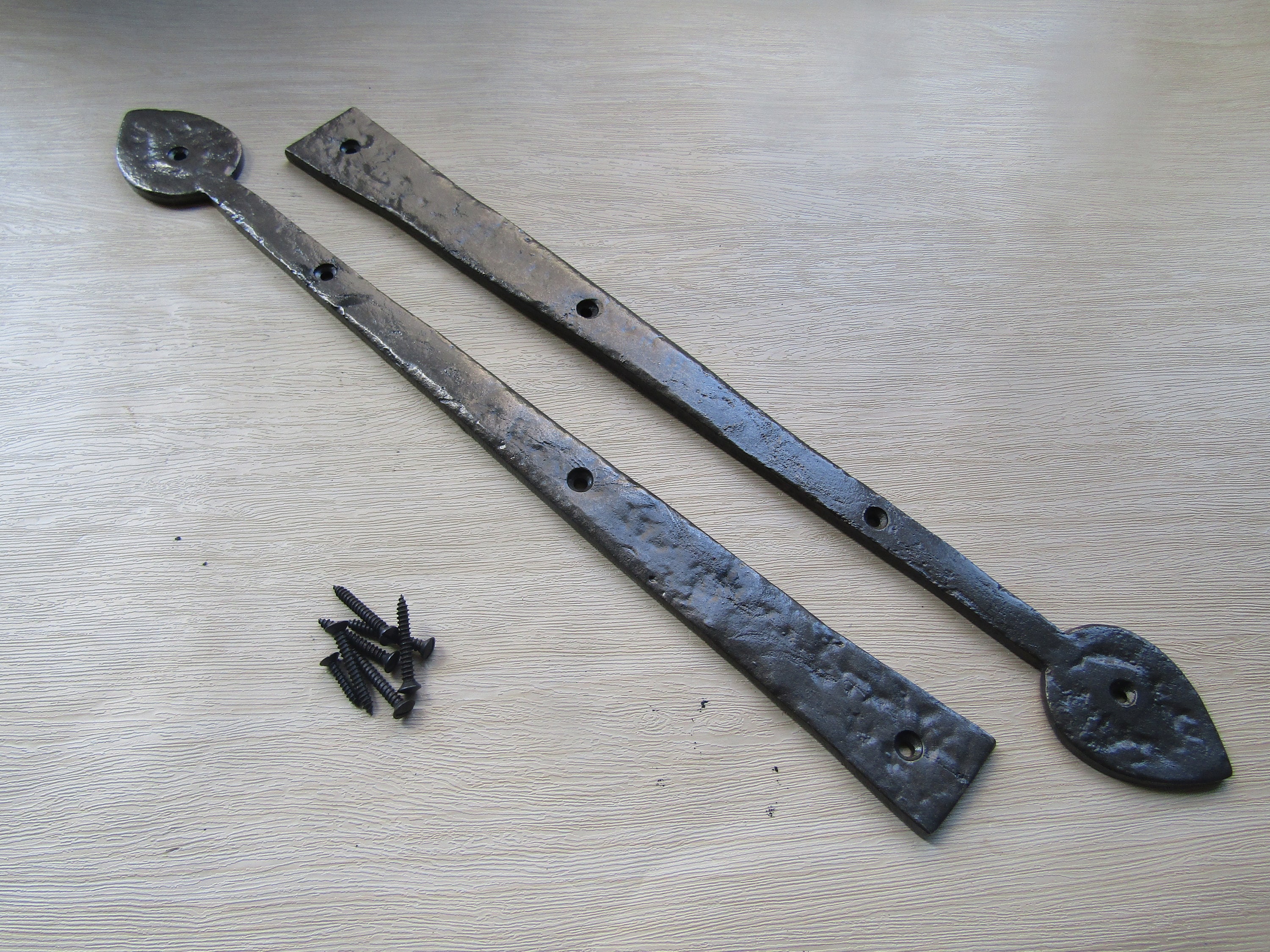 Rustic Iron Hinge Fronts False Hinge ARROW HEAD Vintage Gothic Tudor ...
