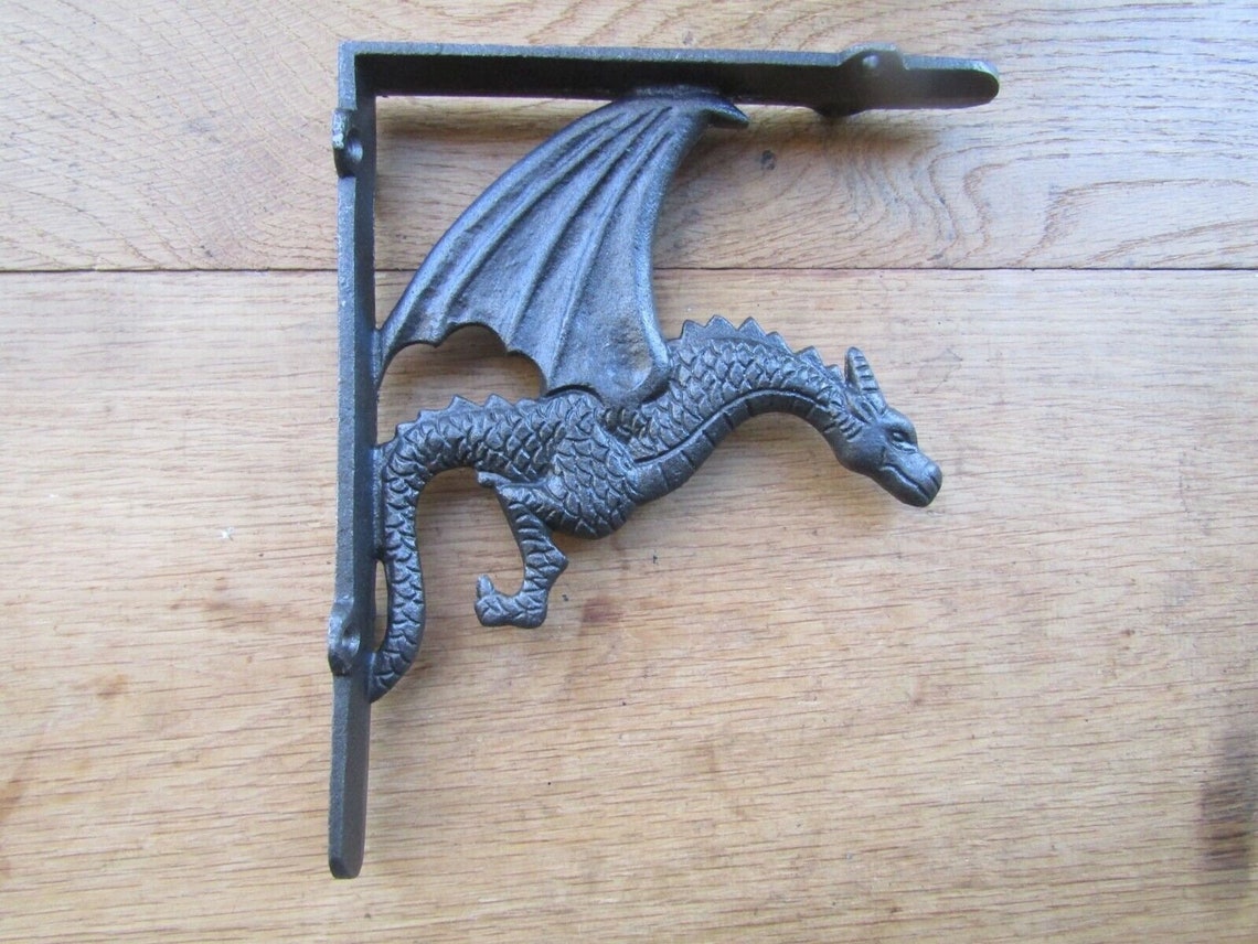 Pair of DRAGON Cast Iron Rustic Decorative Ornate Vintage - Etsy