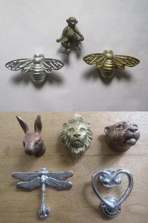 Buy RUSTIC Iron DOOR KNOCKER Stylish Animals Quirky Shabby Chic Front Door Knocker lion leopard dragonfly monkey bumble Bee hare Online in India Etsy