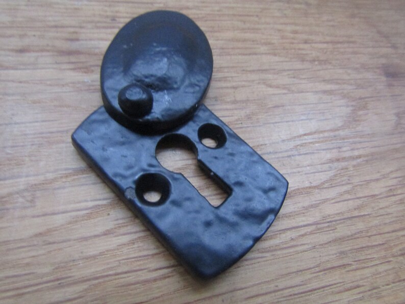 Cast Iron Black Antique KEYHOLE Cover Escutcheon Key Hole Plate Covered ...