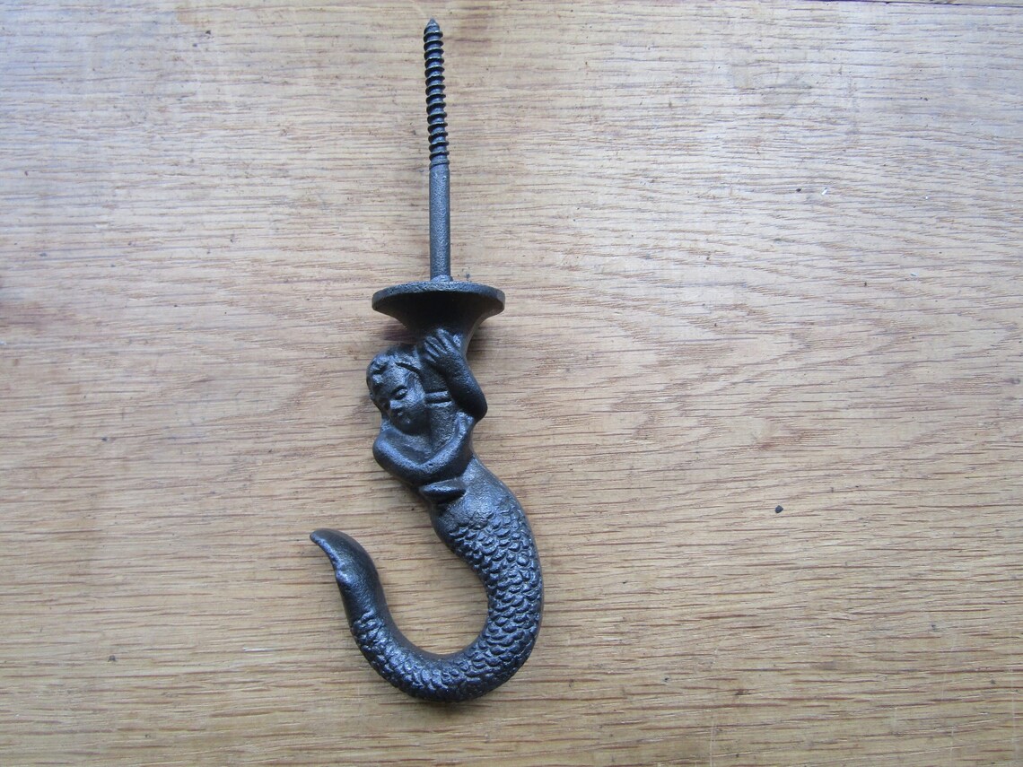 Rustic Iron Ceiling Hook Decorative Cast Iron Rustic Screw in Hook ...