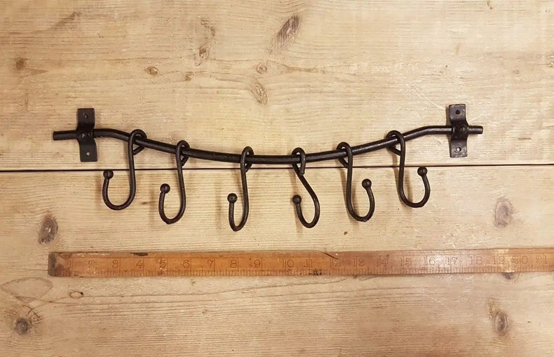 Rustic Iron Kitchen Utensil Rail Rack Vintage Country Cottage ...