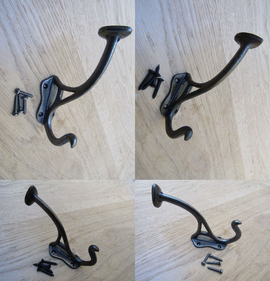 SCHARTNOU Cast Iron Rustic Robe Hat and Coat Hooks Vintage Old English ...
