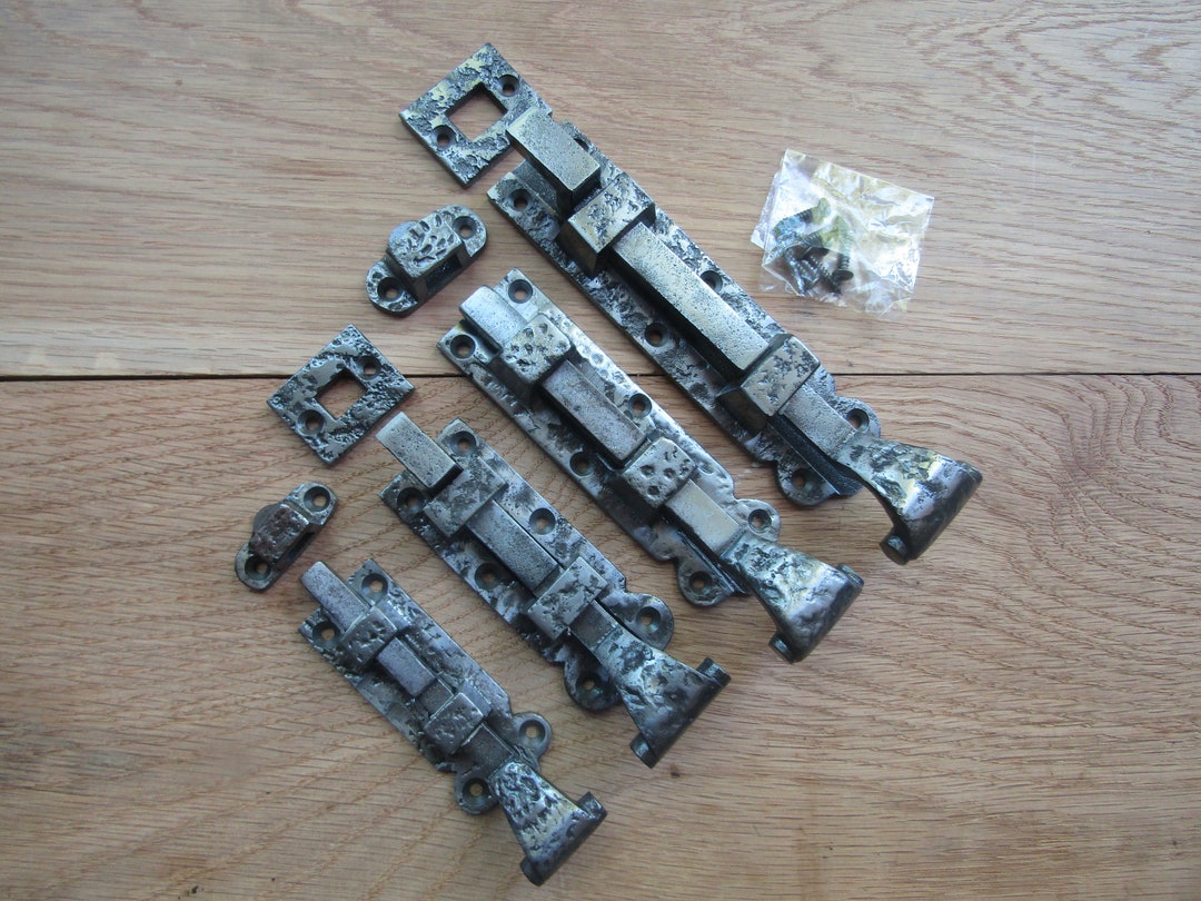 Rustic Iron Door Bolt PEWTER Tower Bolt Traditional Tudor Gothic ...