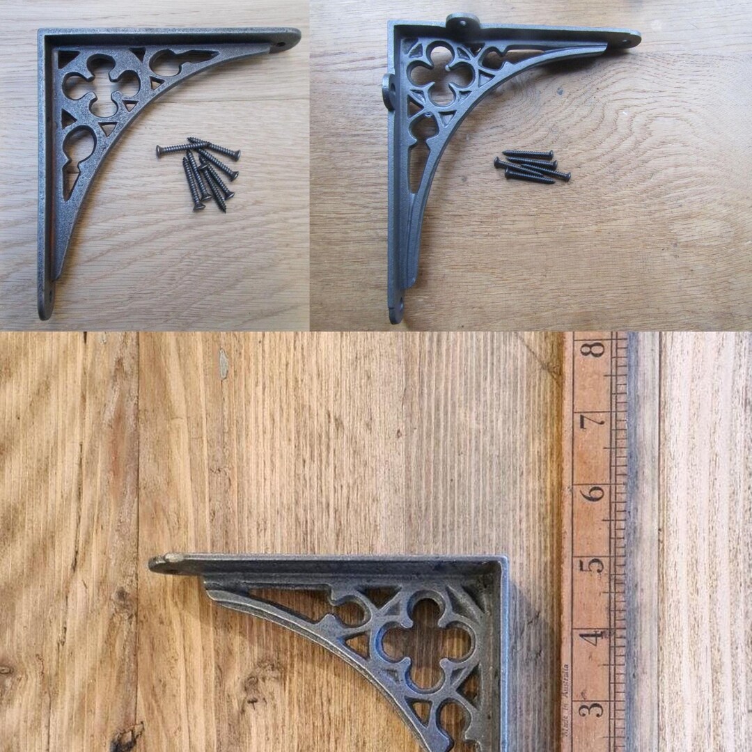 Rustic Iron Shelf Bracket Shelving Decorative Scaffold Victorian Rustic ...