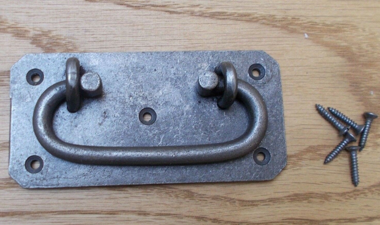 Antique IRON CHEST HANDLE Cast Iron Rustic Vintage Old Style Drop Bar ...
