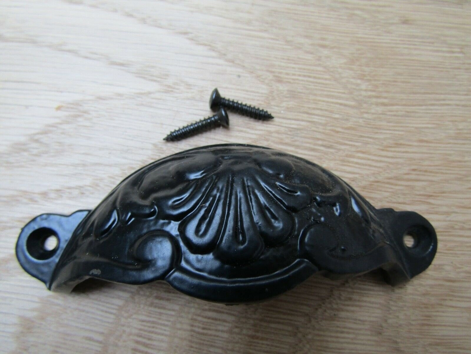FLORAL CUP HANDLE Vintage Cabinet Handle Cupboard Drawer Shell Pull ...