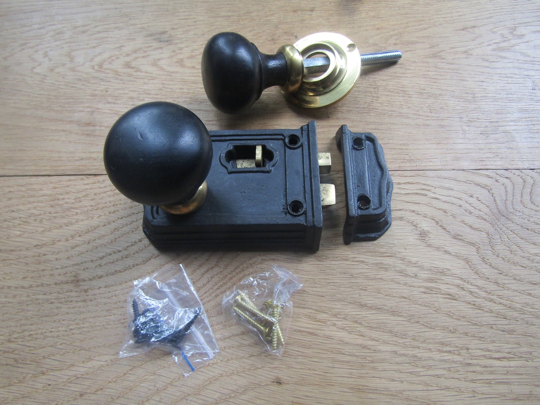 Rustic Door Rim Latch Knob Handle Set Bedroom Latch Retro Vintage ...