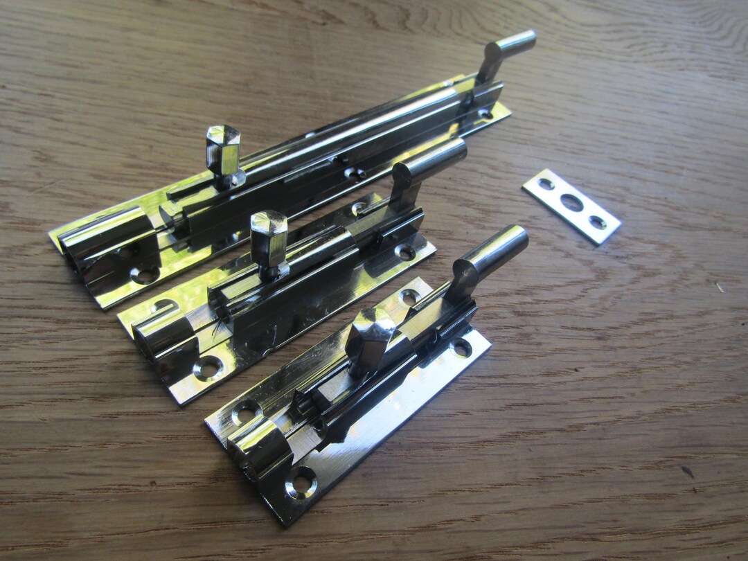 Pack of 2 Door Bolt Slide/necked Cranked Bolt Bathroom Toilet Shed Door ...