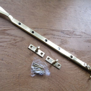 Rustic Window Stay Fastener SOLID BRASS VICTORIAN Vintage Old English ...