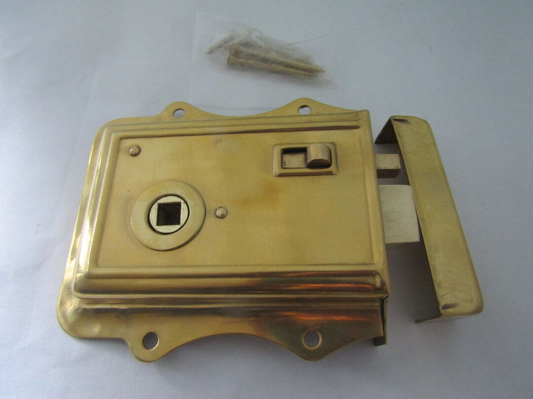 BRASS Door Rim Latch Door Lock Bathroom/ Bedroom Rim Latch Retro ...