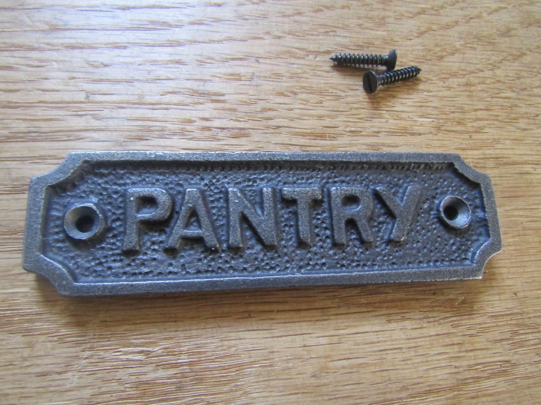 PANTRY Solid Cast Iron Vintage Rustic Plaque Sign Notice Plate Wall ...