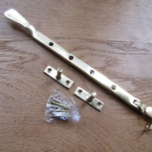Rustic Window Stay Fastener SOLID BRASS VICTORIAN Vintage Old English ...