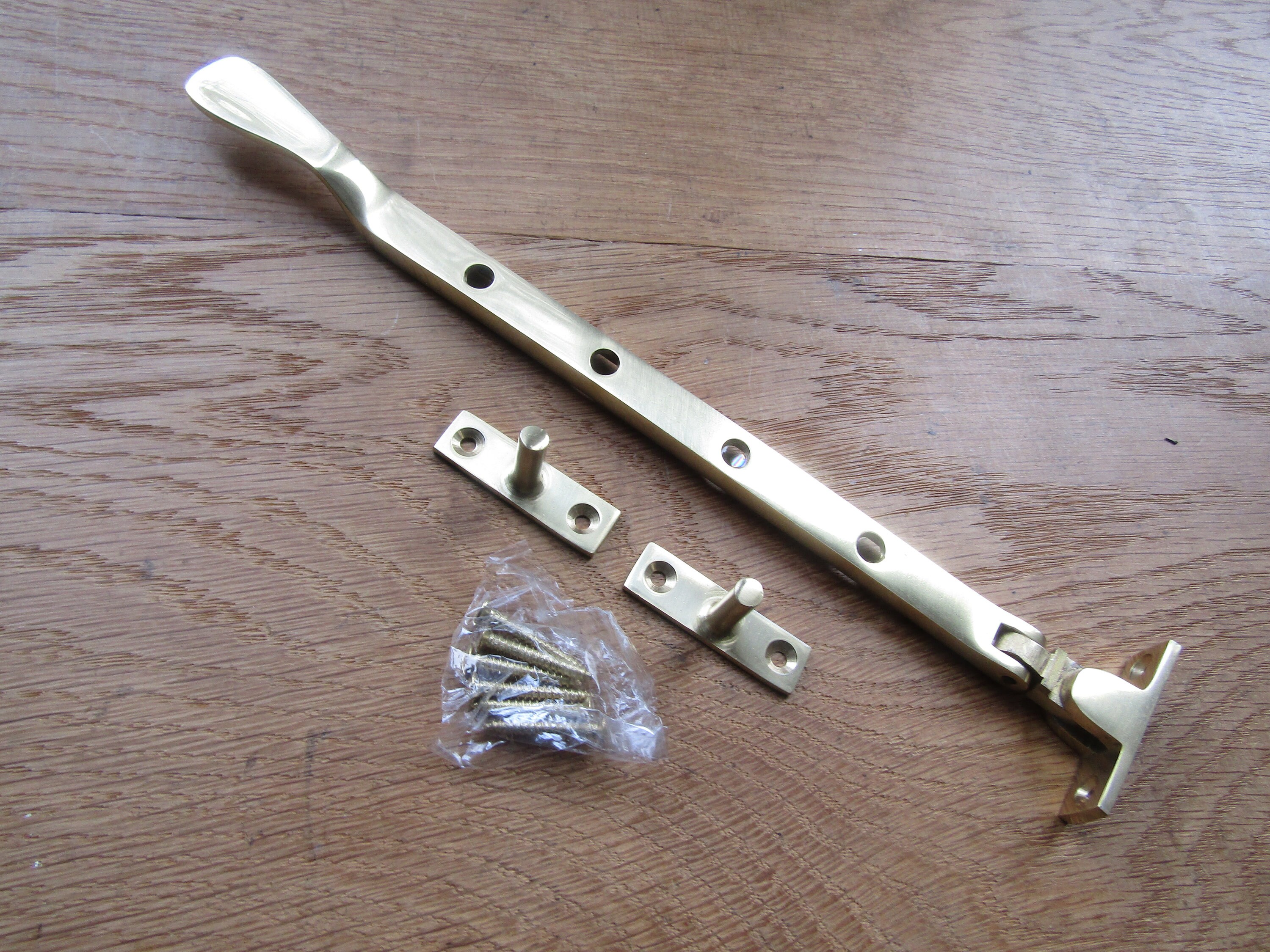 Rustic Window Stay Fastener SOLID BRASS VICTORIAN Vintage Old English ...