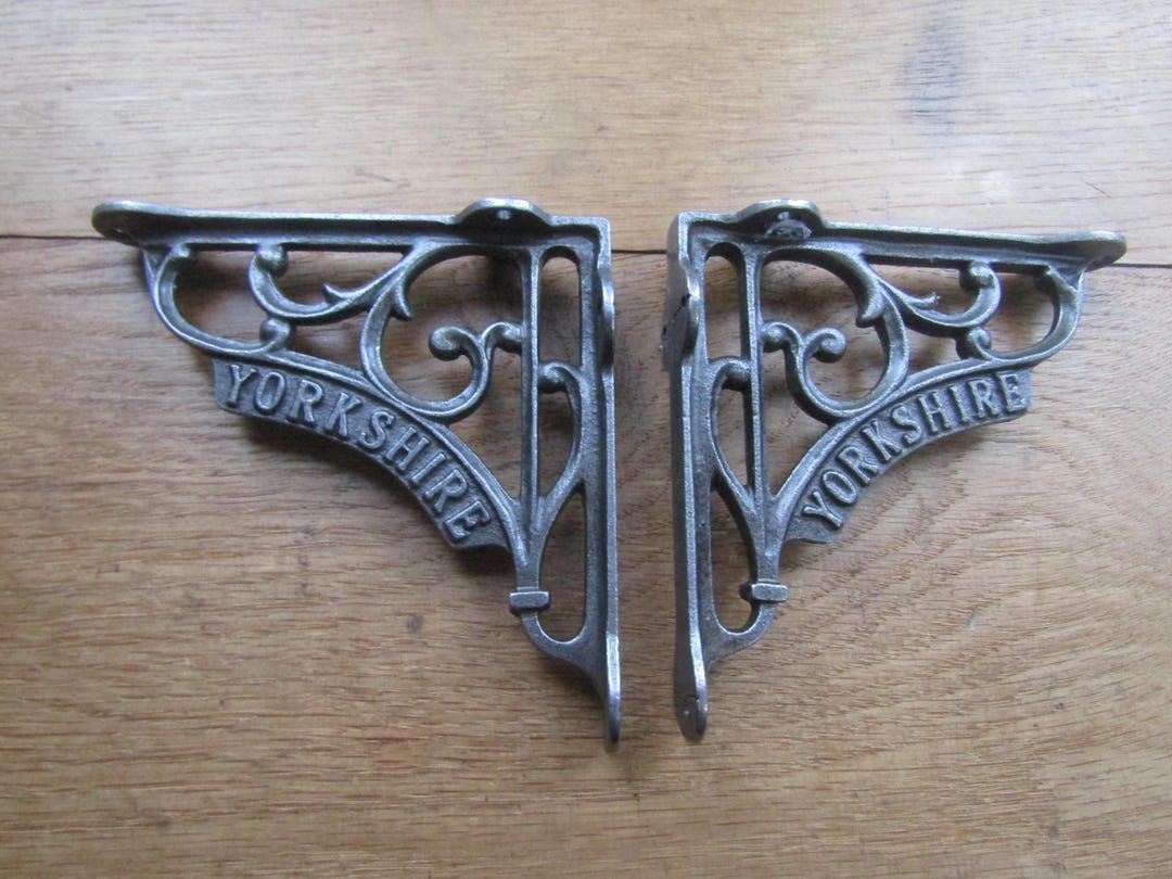 Rustic Iron Shelf Brackets Scaffold Shelving Antique Vintage YORKSHIRE ...