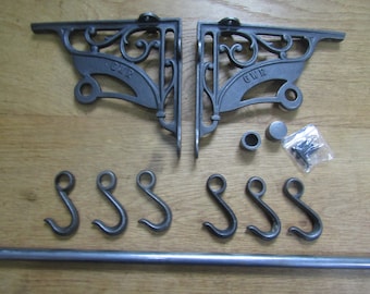 Rustic Iron Kitchen Rack Rail KIT Cast Iron BLENHEIM COUNTRY Pantry Pot ...