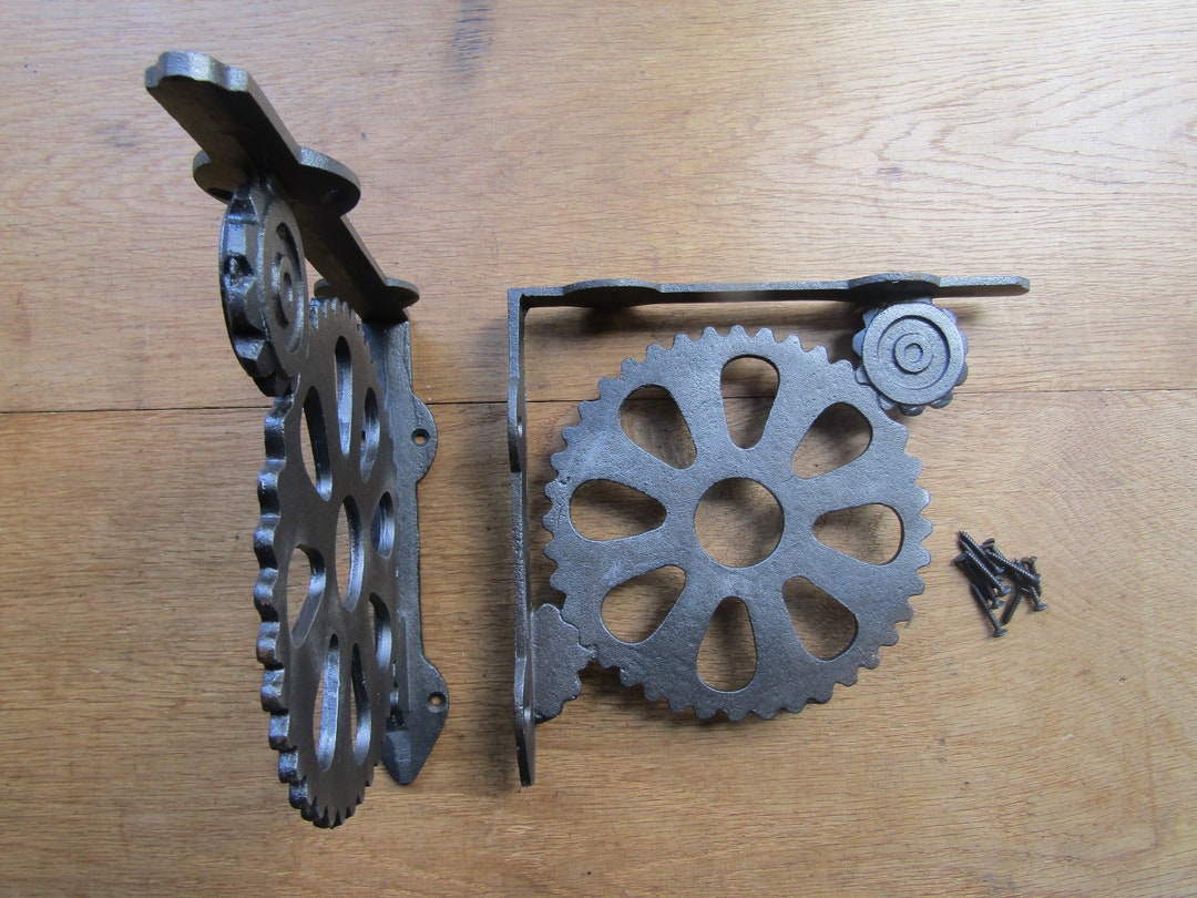 Rustic Iron Shelf Brackets Shelving Industrial Scaffold Vintage ...