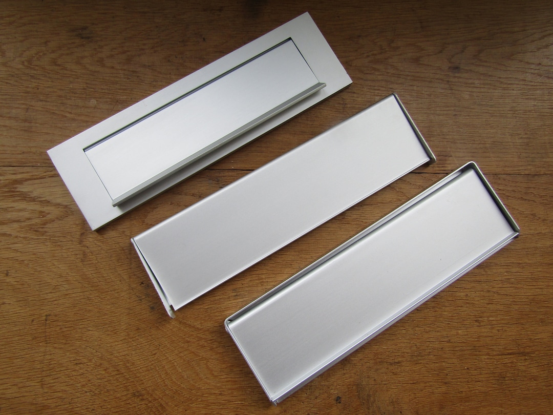 Retro Letter Plate Contemporary SATIN ALUMINIUM Metal Door Letter Plate ...