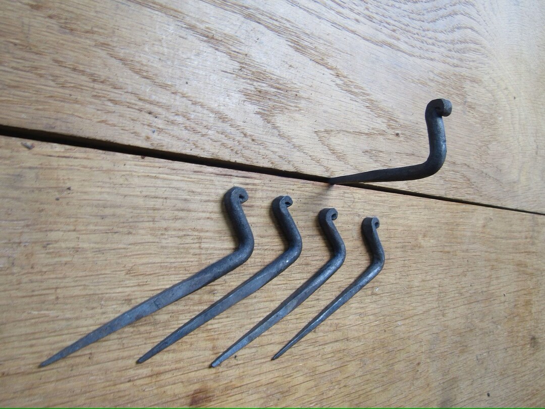 Blacksmith Rustic Iron Hook NAIL IN Hand Forged Iron Beam Hook Kitchen ...