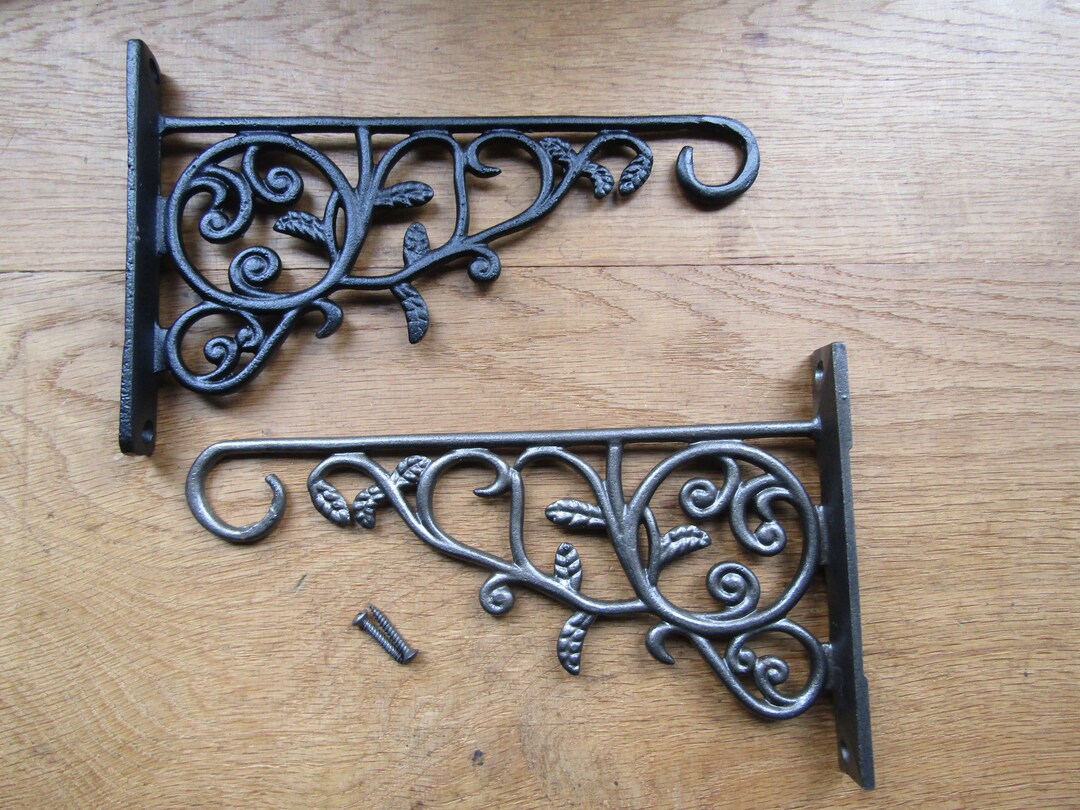 Rustic Iron Hanging Bracket Hook Basket Porch Bird Rustic Hanging ...