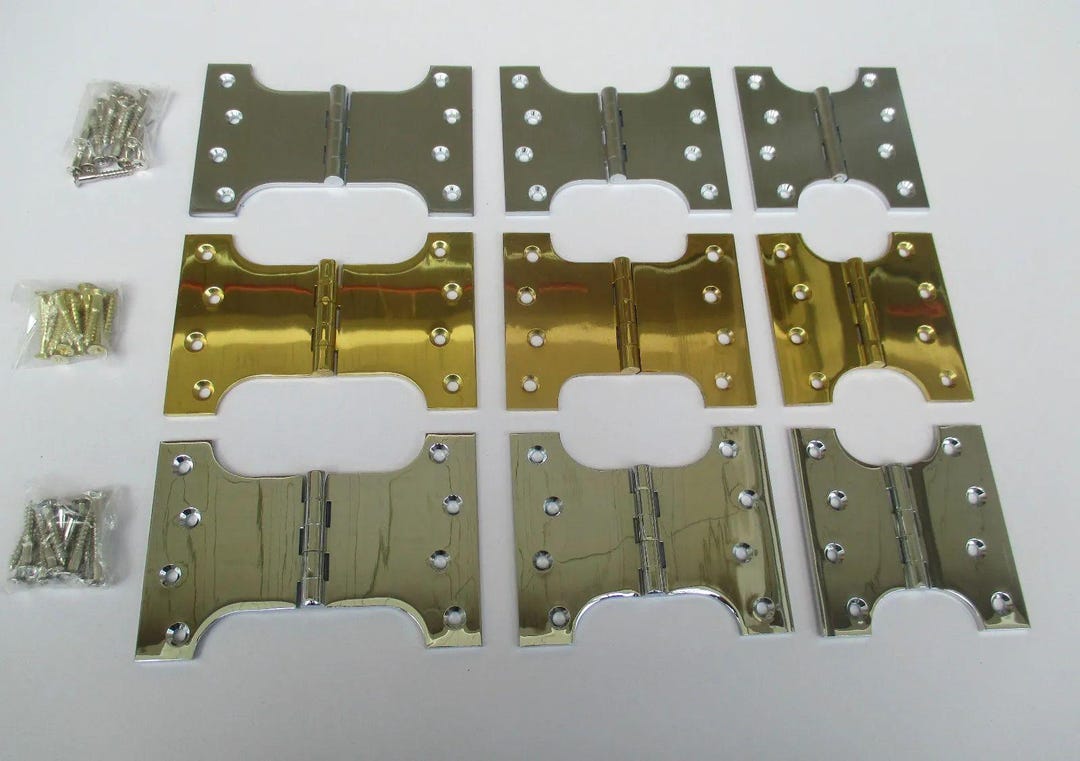 PARLIAMENT HINGES Solid Brass Pair of Wide Throw Full Swing Back Patio ...