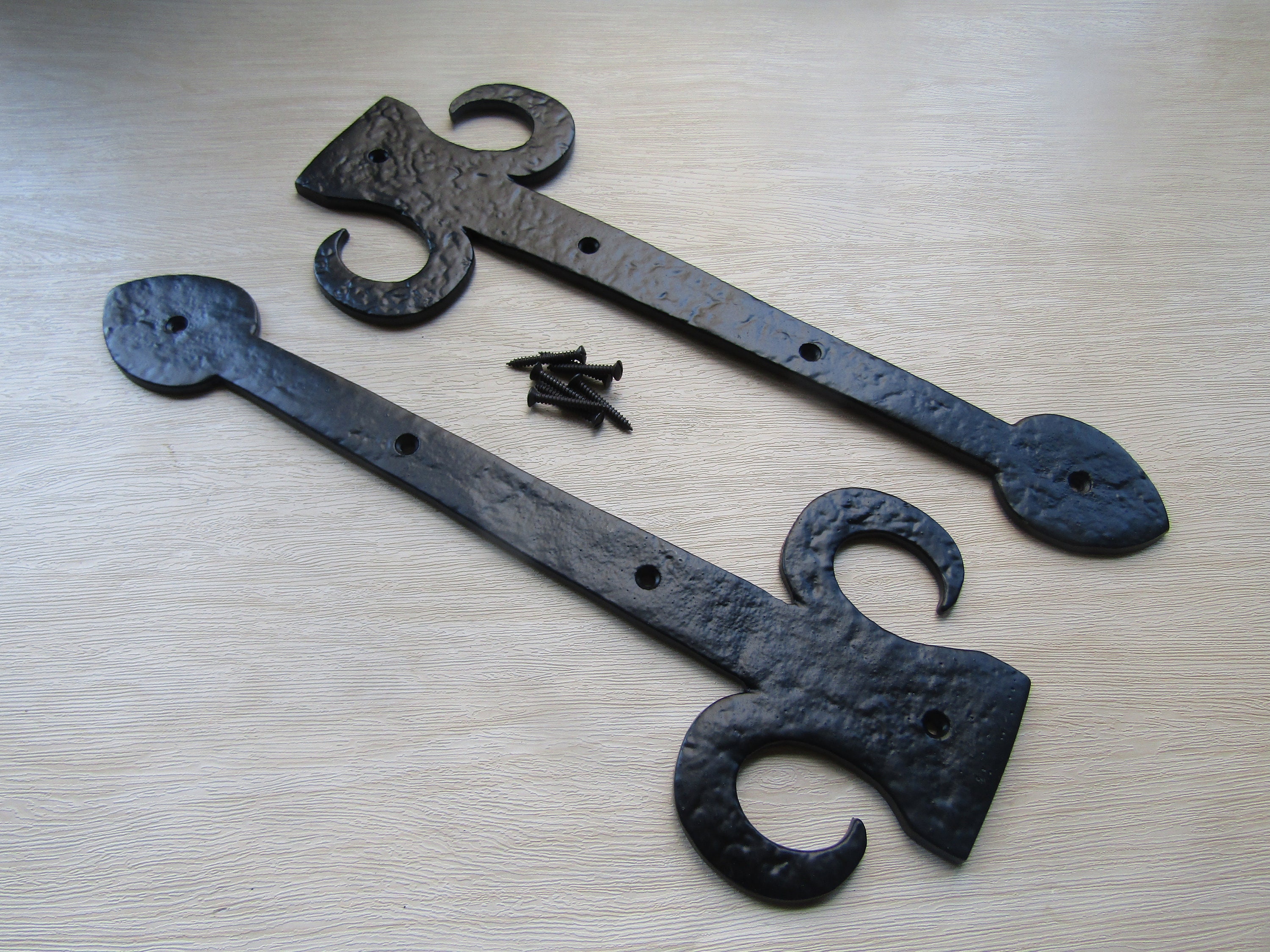 Rustic Iron Hinge Fronts False Hinge 16 CURLY END - Etsy