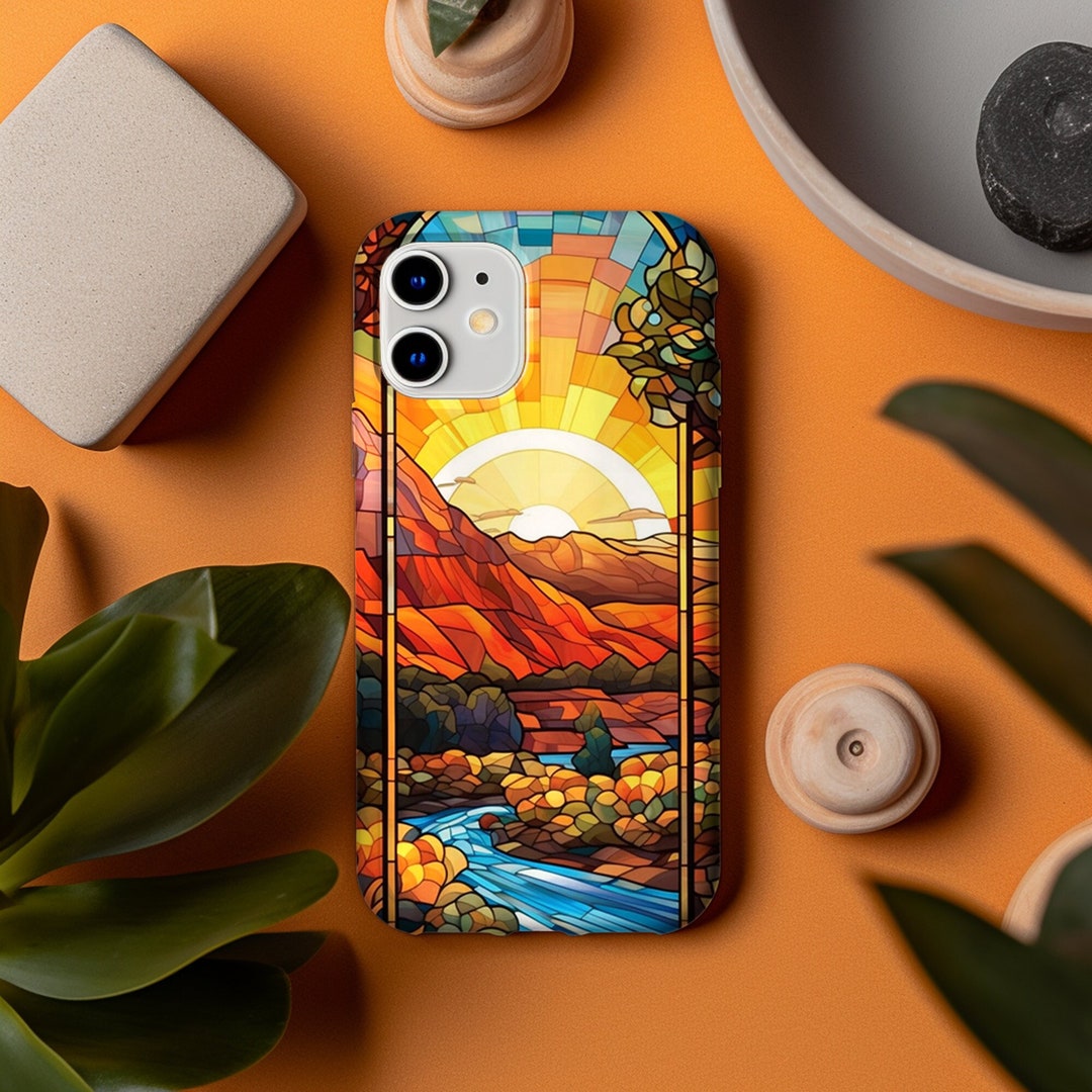 Stained Glass Mountain Phone Case Cute iPhone 13 Case Trendy iPhone Case Abstract iPhone Case - Etsy