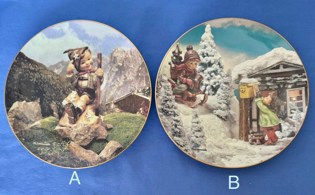 Vintage MI Hummel Calendar Plates October and December - Etsy