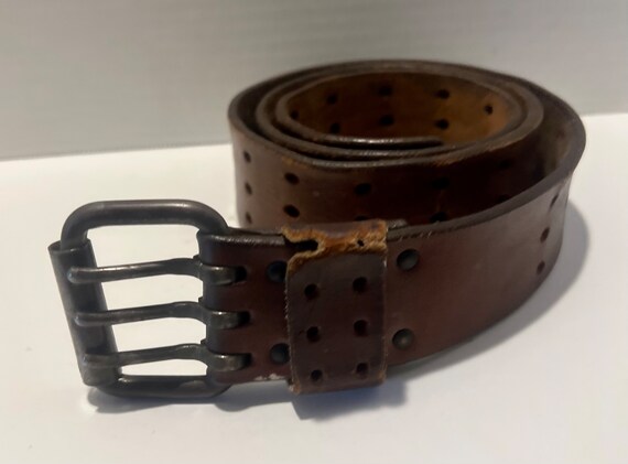 Vintage Belt 3 Prong Buckle Harness Steerhide RARE!! - Gem