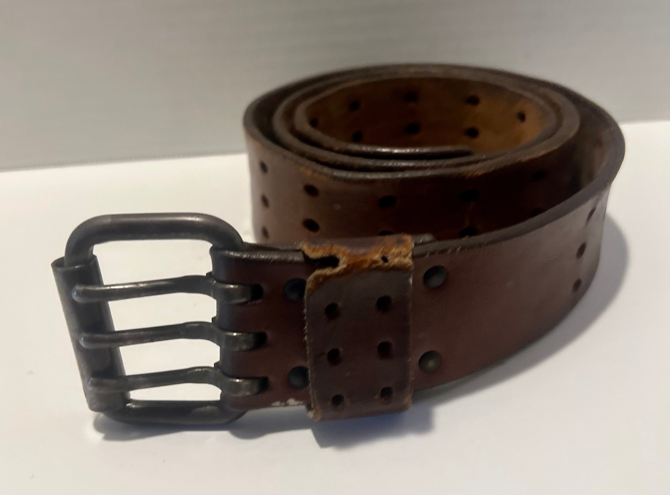 Vintage Belt 3 Prong Buckle Harness Steerhide RARE - Etsy