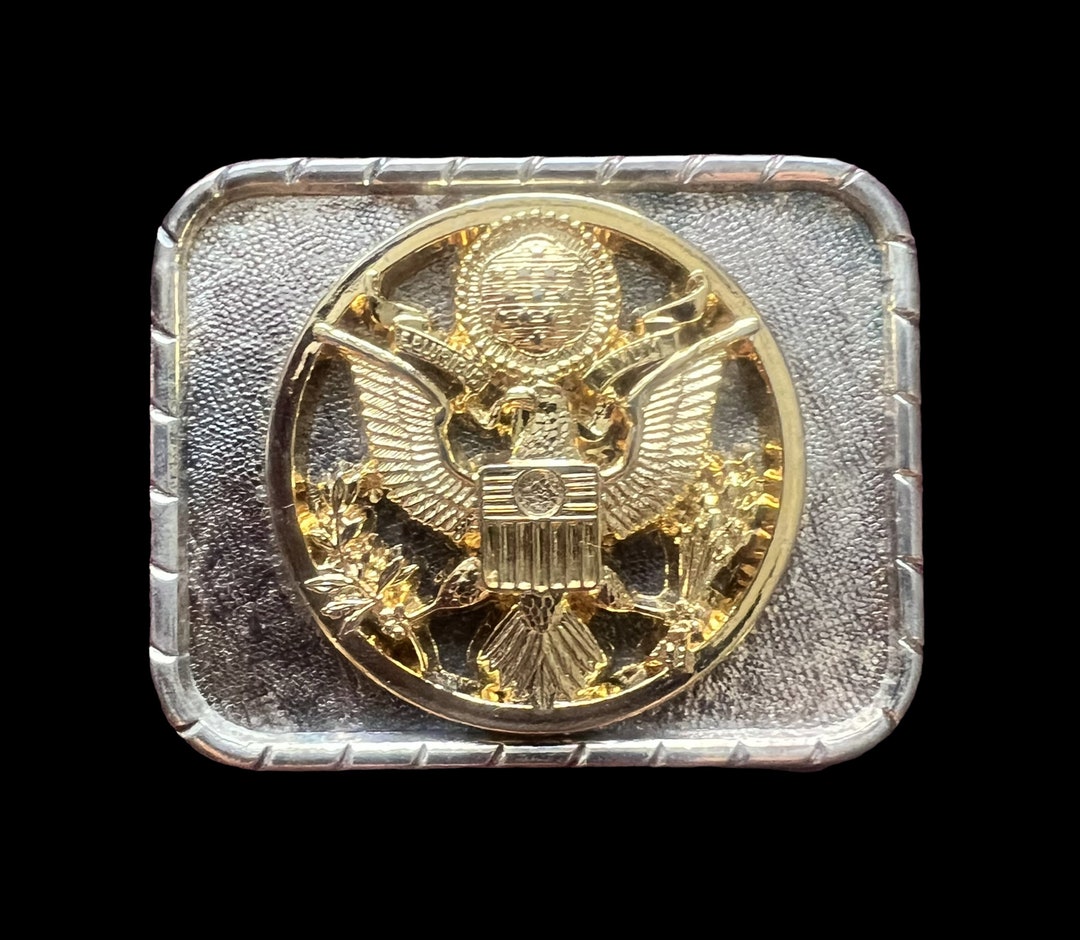 Belt Buckle Seal of the United States Gold and Silver Plated - Etsy