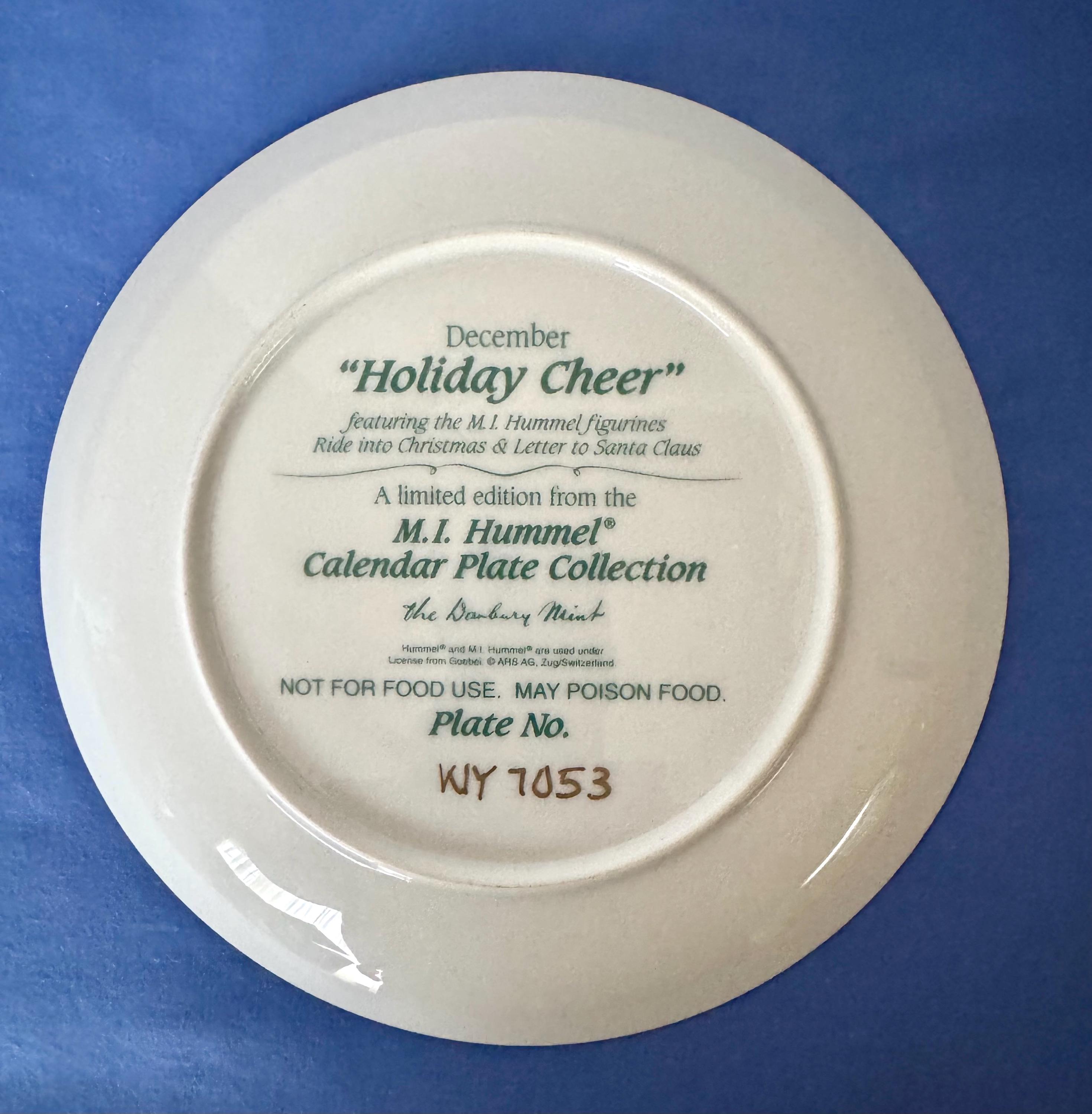 Vintage MI Hummel Calendar Plates October and December - Etsy