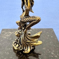 Mermaid Decor, Mermaid Statue Gold, Mermaid Figurine, Sculpture Mermaid ...