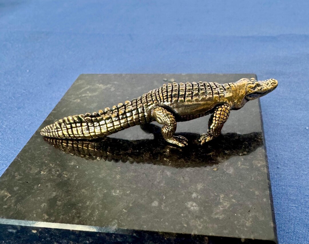 Brass Crocodile/alligator Tea Pet 3.25” Long - Etsy